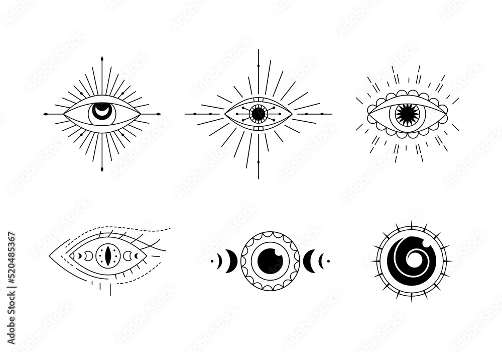Evil eyes collection. Magic witchcraft eye talisman, magical esoteric ...