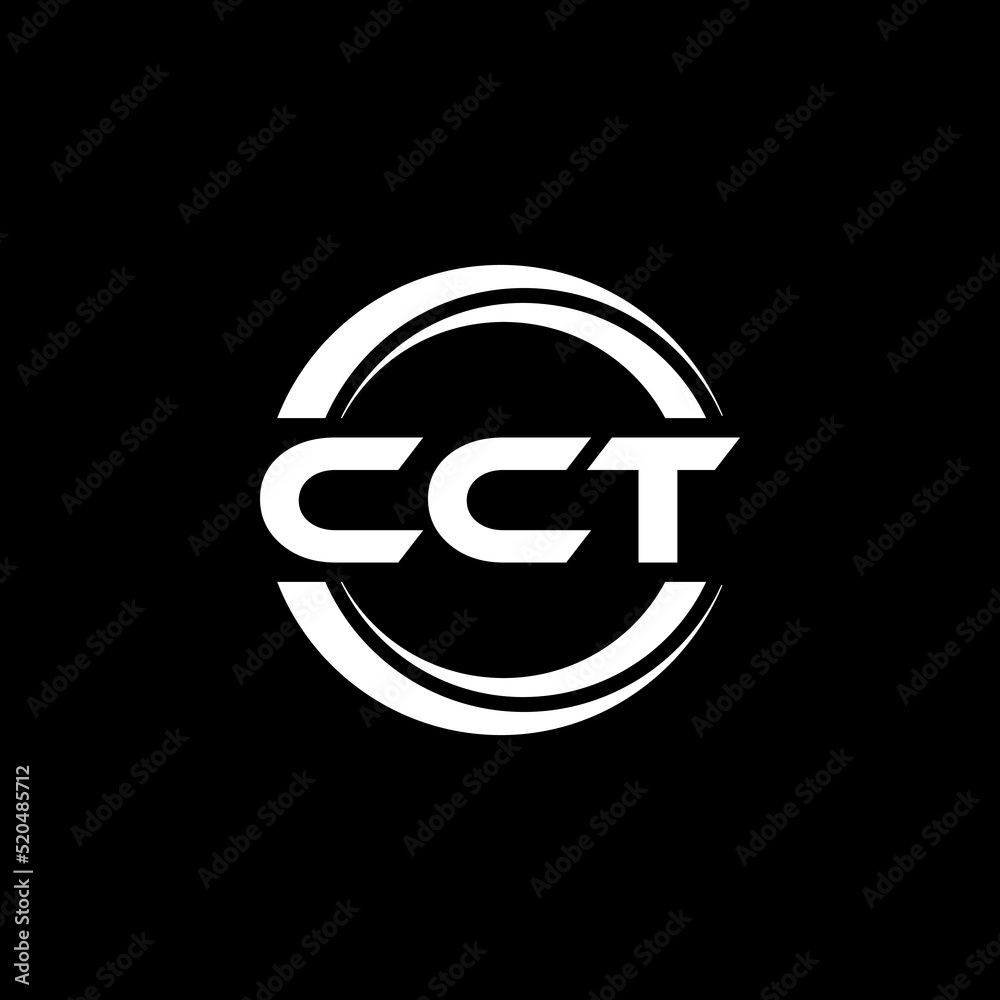CCT letter logo design with black background in illustrator, vector ...