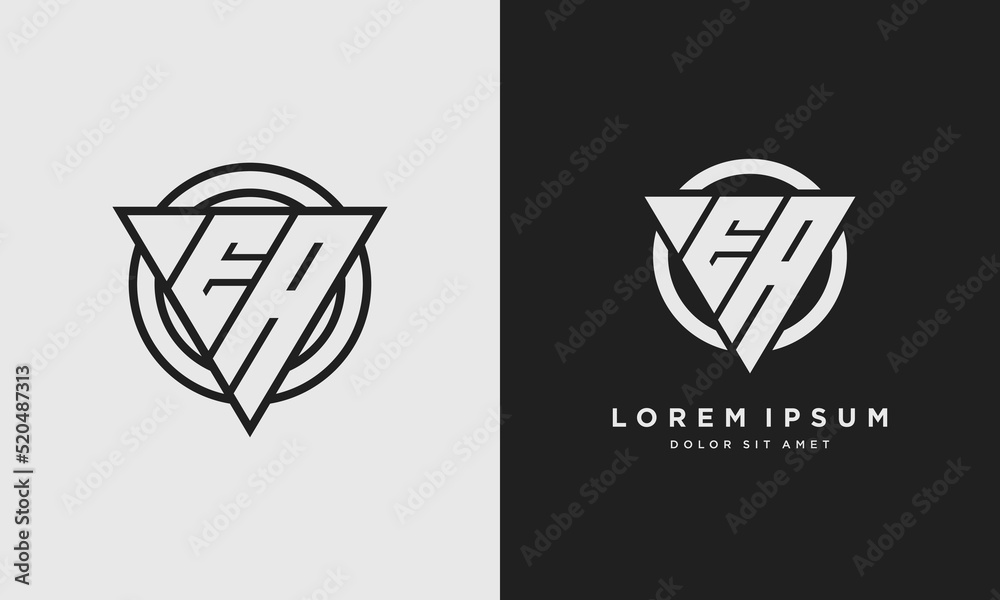 Letter EA triangle logo icon modern stylish monogram design Stock ...