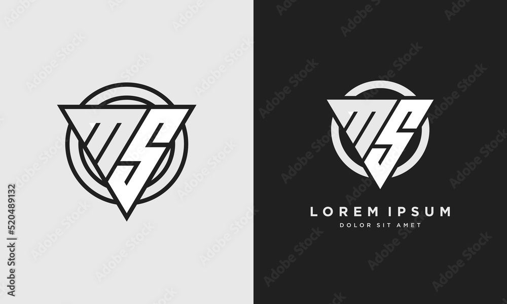 Letter MS triangle logo icon modern stylish monogram design Stock ...