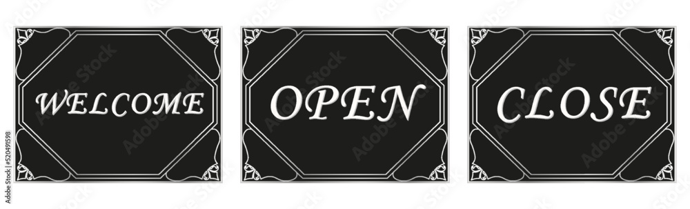 Welcome Sign Set Stock Vector | Adobe Stock