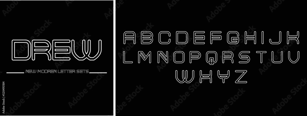 DREW Elegant alphabet letters font and number. Classic Lettering ...