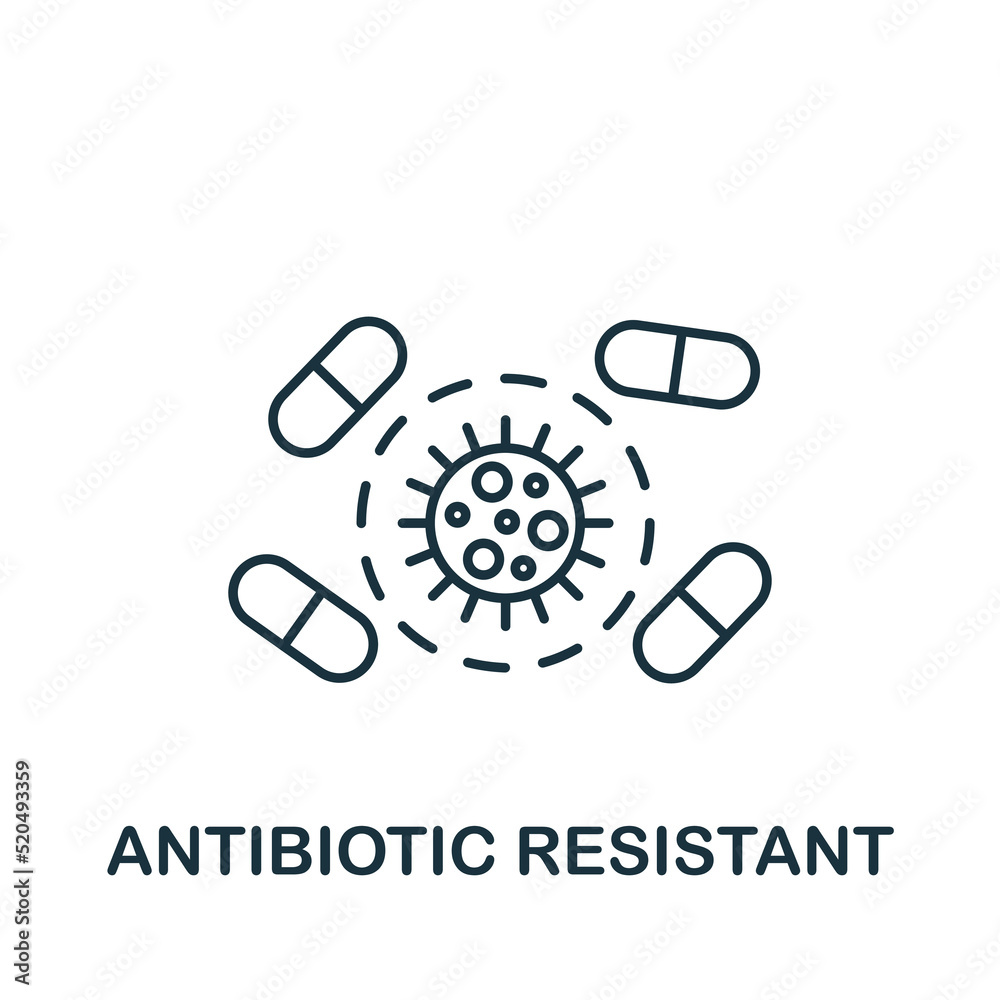Antibiotic Resistant icon. Monochrome simple Allergy icon for templates ...