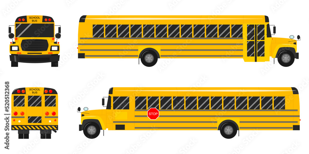 School Bus Side View Right