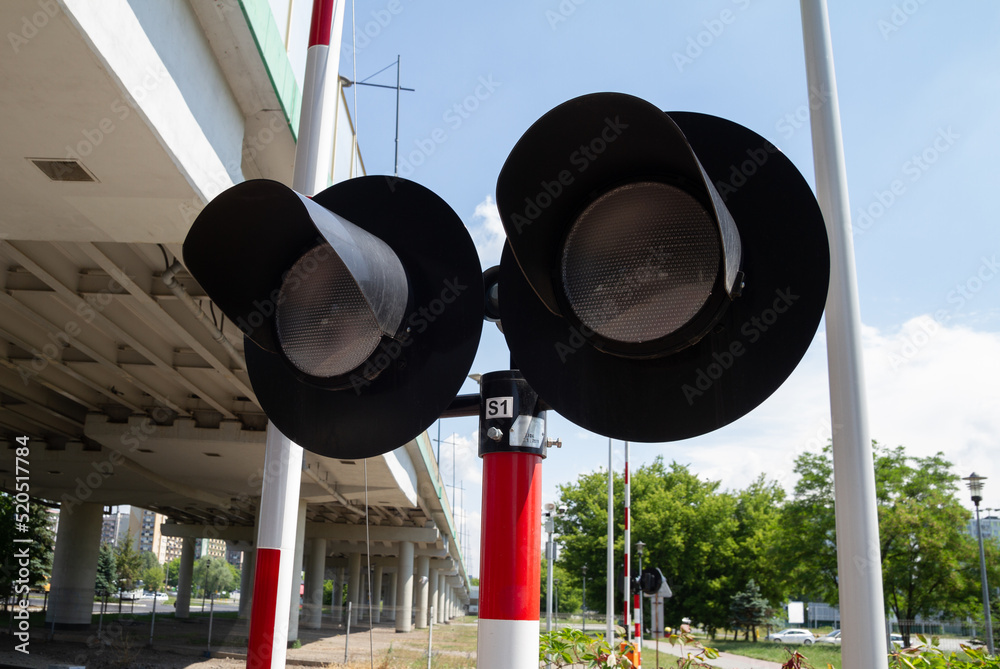 Automatic level crossing signaling device (SSP). S1 railroad warning ...