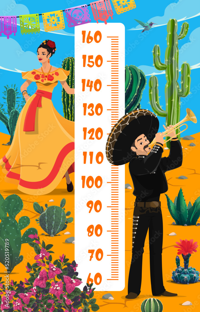 Vetor do Stock: Mexican musician and woman in national dress kids ...