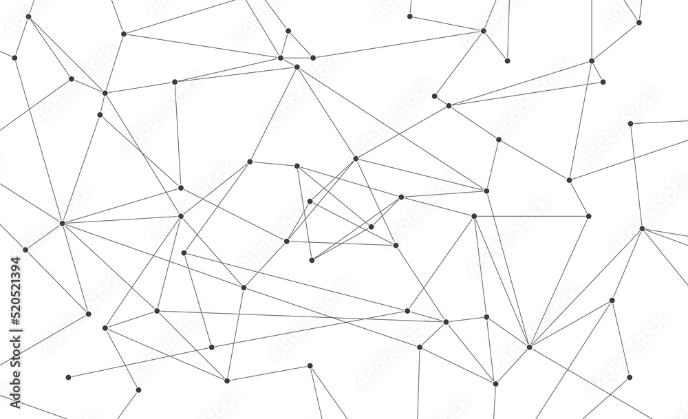 Abstract polygonal network connected dots and lines background template ...