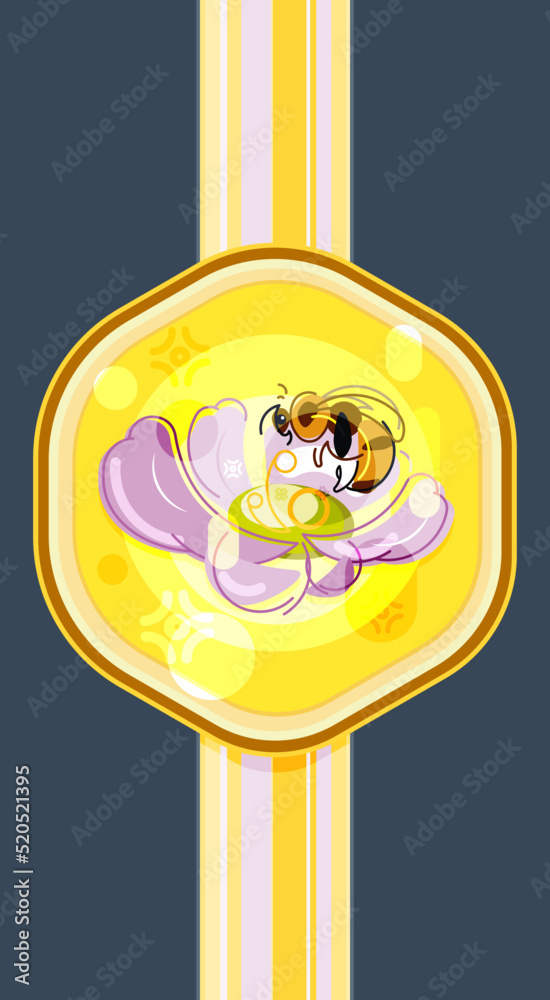 Label design for a jar of honey. Vector illustration of a bee ...