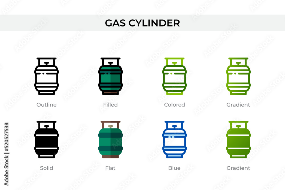 Gas cylinder icon in different style. Gas cylinder vector icons ...