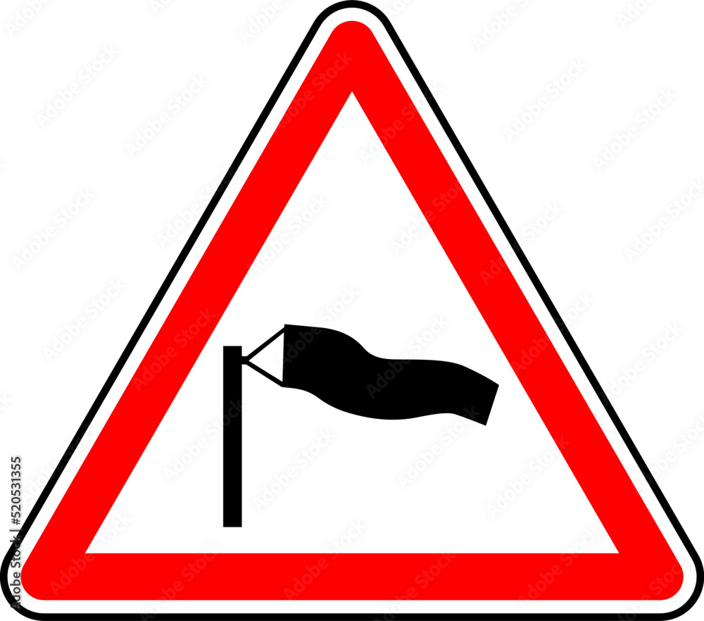 Vector graphic of a uk side winds road sign. It consists of a depiction ...