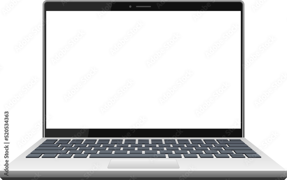 Realistic modern laptop clip art Stock Vector | Adobe Stock