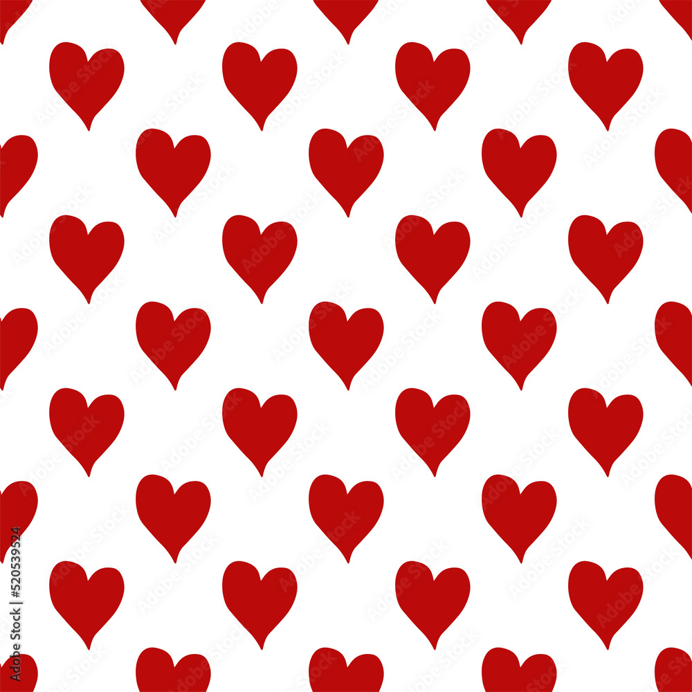 Red heart shapes. Seamless repeat pattern. Isolated png illustration ...