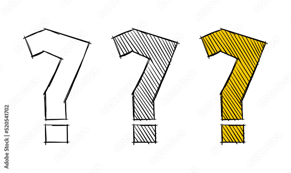 hand drawn question mark. scribble outline question mark Stock Vector ...