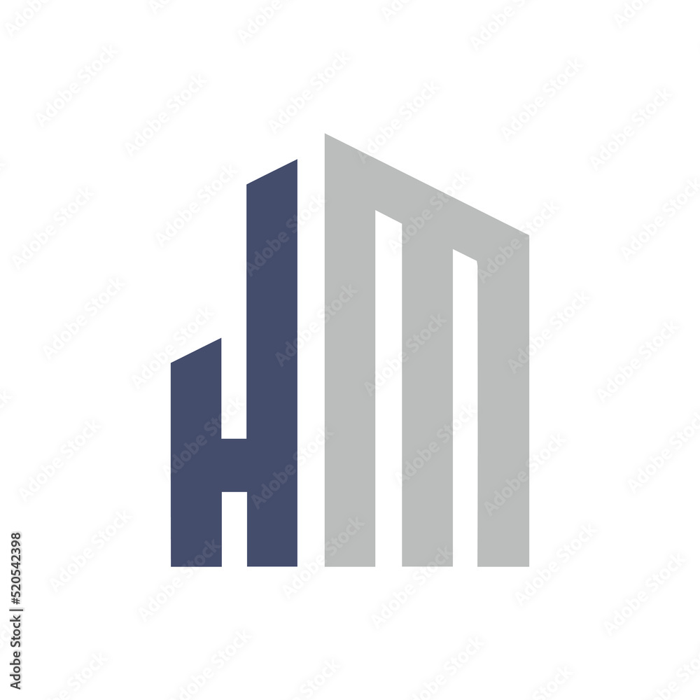 Logo design with Architect Concept, Letters H and M Like Building Stock ...