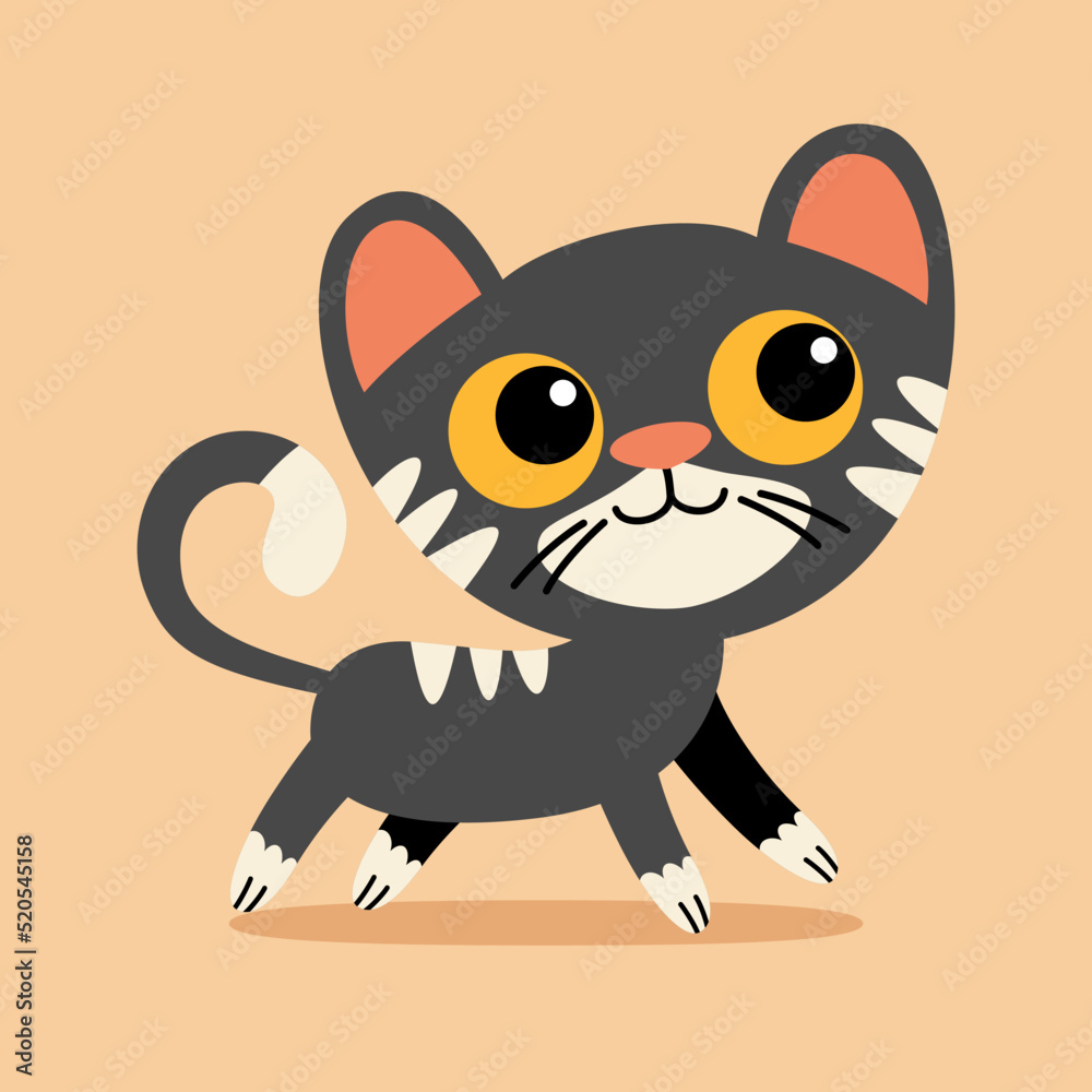 Cartoon Drawing Of A Cat Stock Vector | Adobe Stock