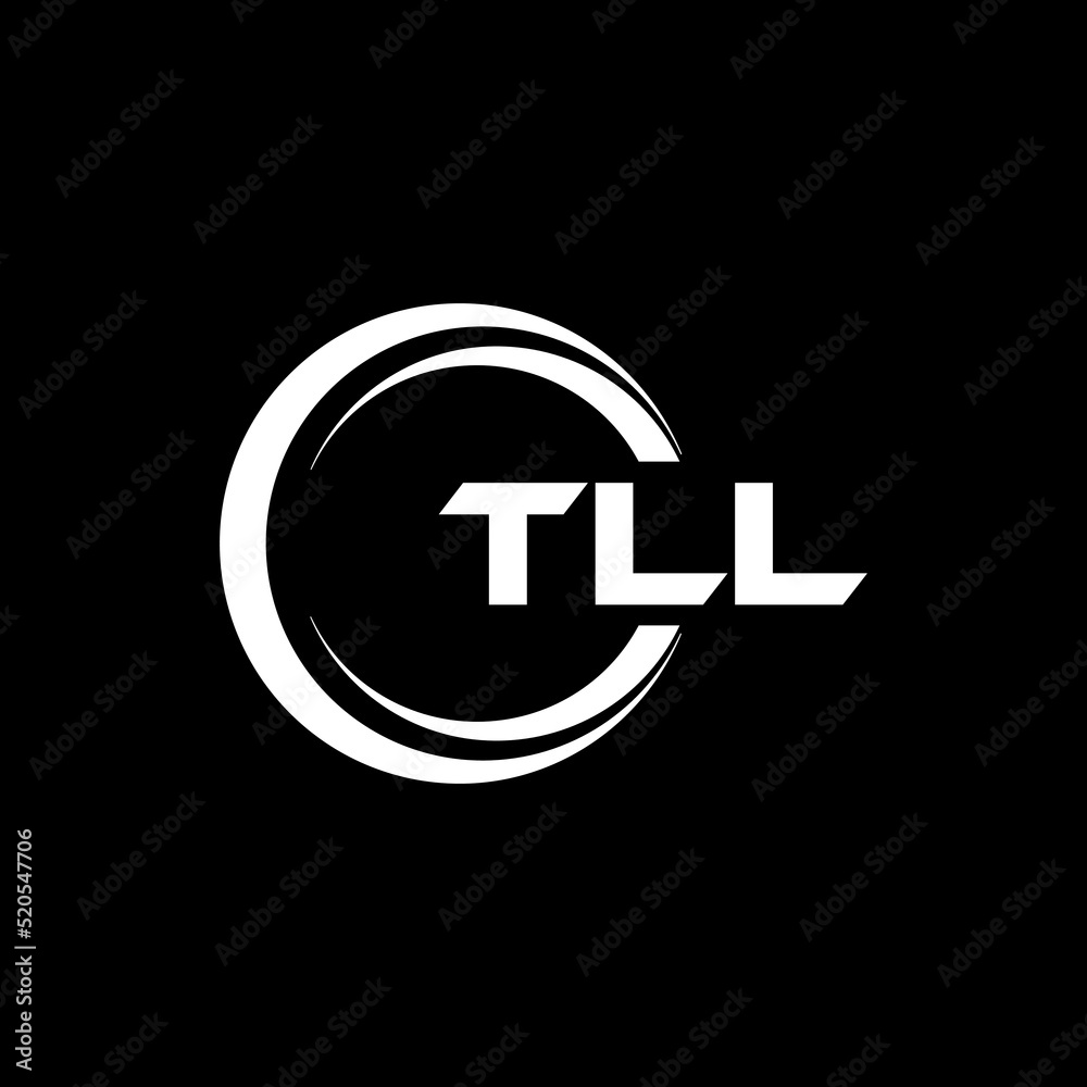 TLL letter logo design with black background in illustrator, cube logo ...
