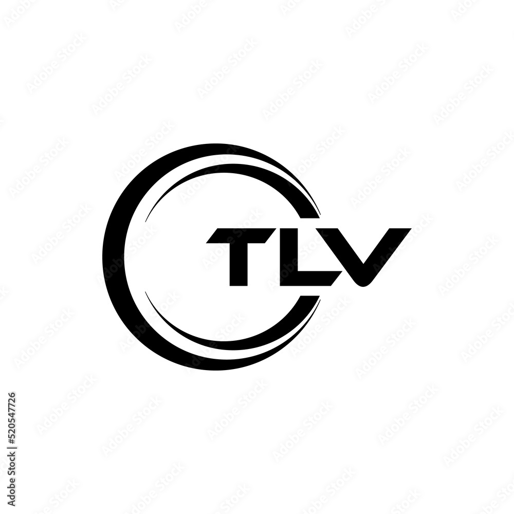 TLV letter logo design with white background in illustrator, cube logo ...