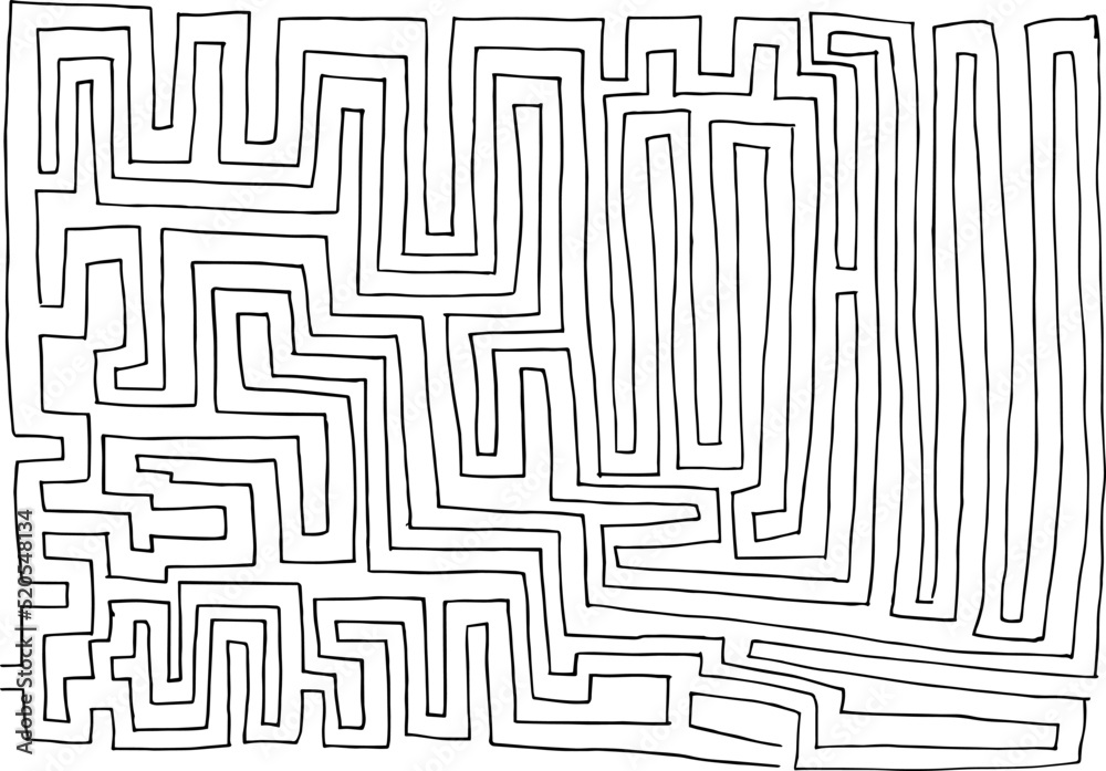 Abstract maze / labyrinth with entry and exit. Vector labyrinth. Manual ...