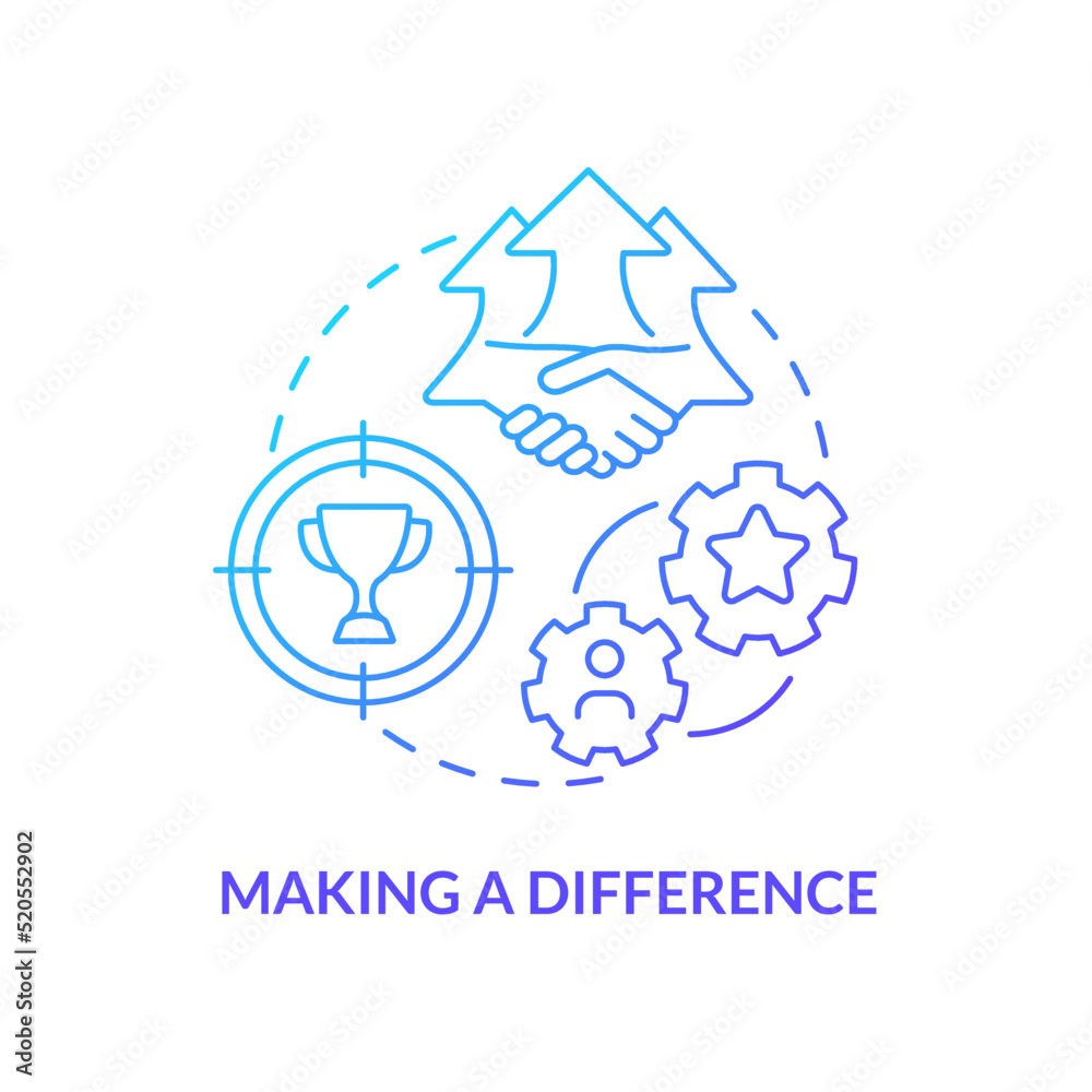 Making difference blue gradient concept icon. Organizational culture ...
