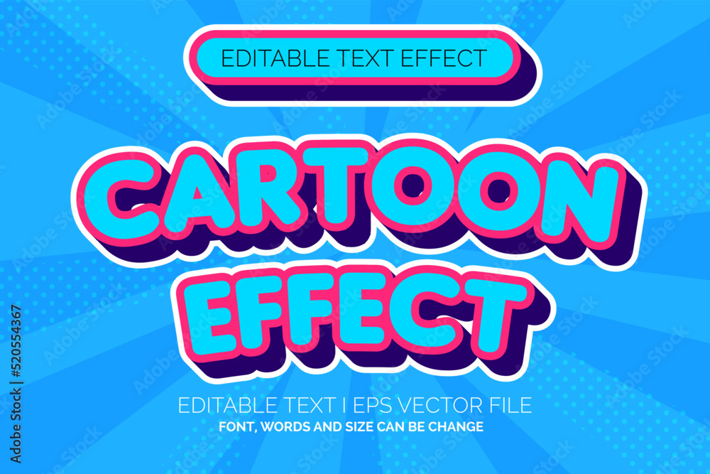 cartoon style pastel color Text Effect Stock Vector | Adobe Stock