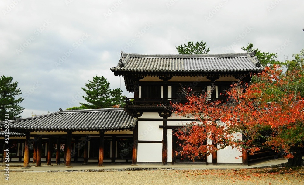 Traditional Japanese house with wooden columns Stock Photo | Adobe Stock