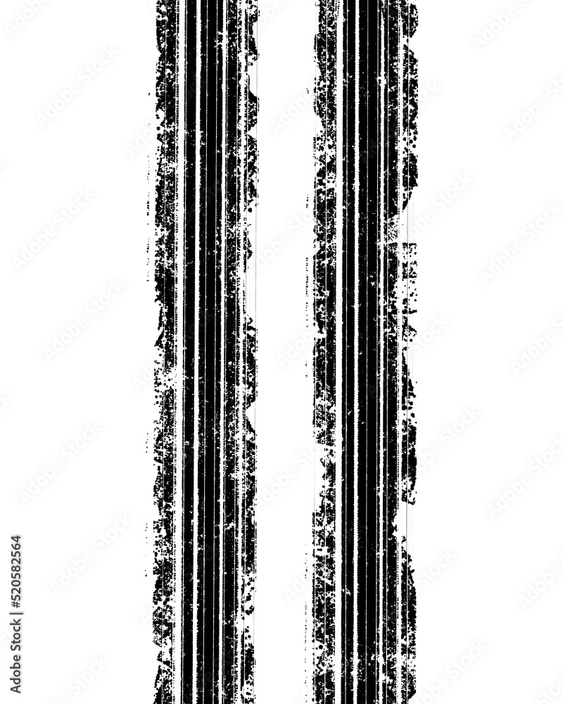 Black tracks, linear shape, moody, grunge, distressed texture. Isolated ...