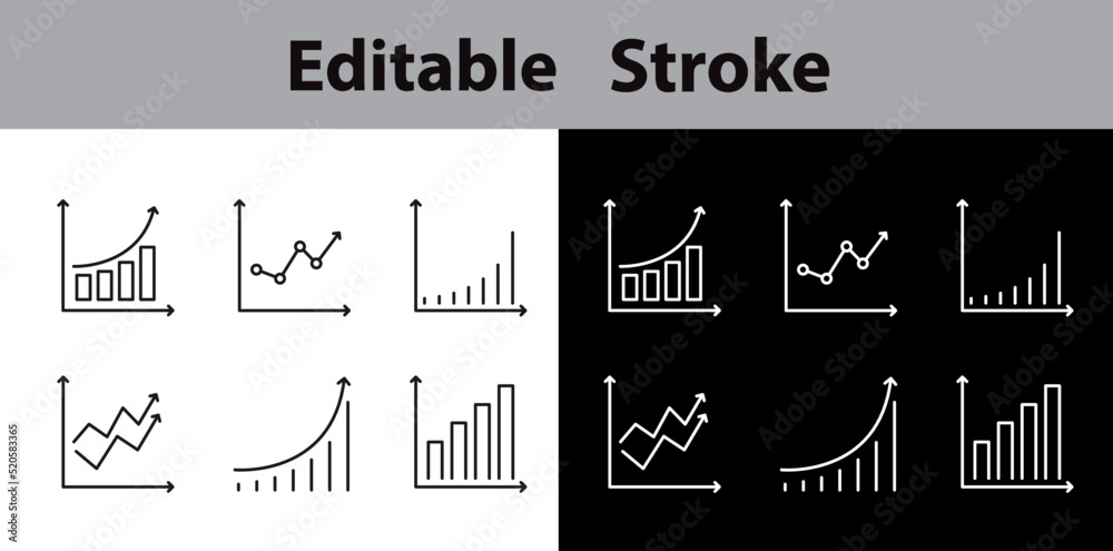 Simple Set of Graph Related Vector Line Icons. Contains such Icons as ...