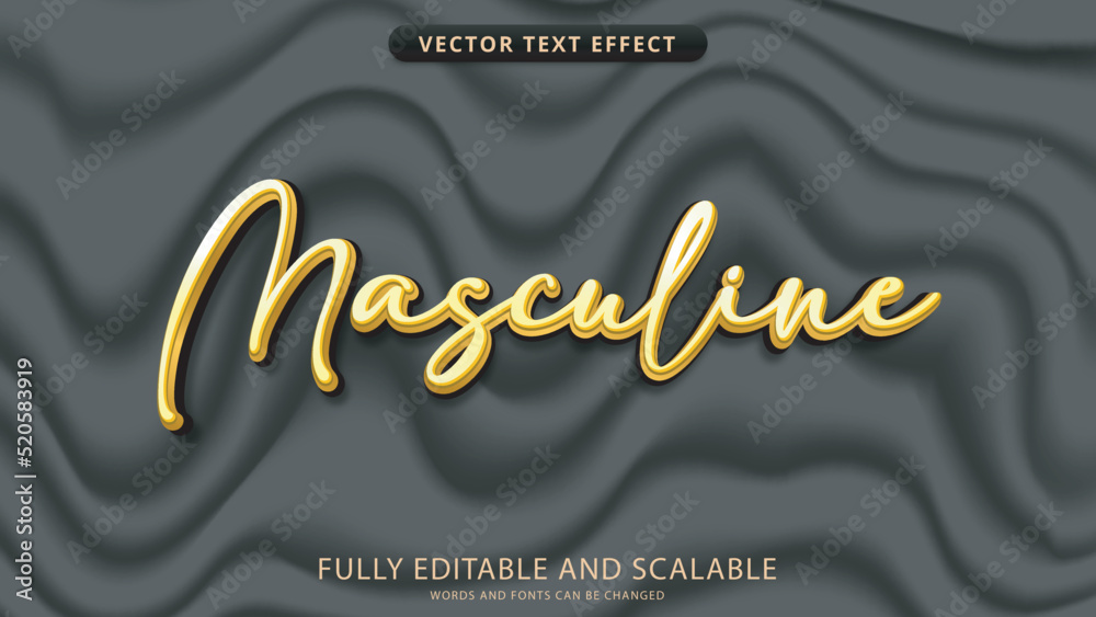 masculine text effect editable with fabric texture background eps file ...