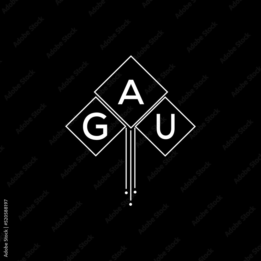 Vecteur Stock GAU letter logo design with white background in ...