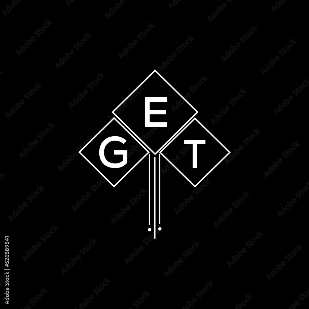 GET letter logo design with white background in illustrator, GET vector ...