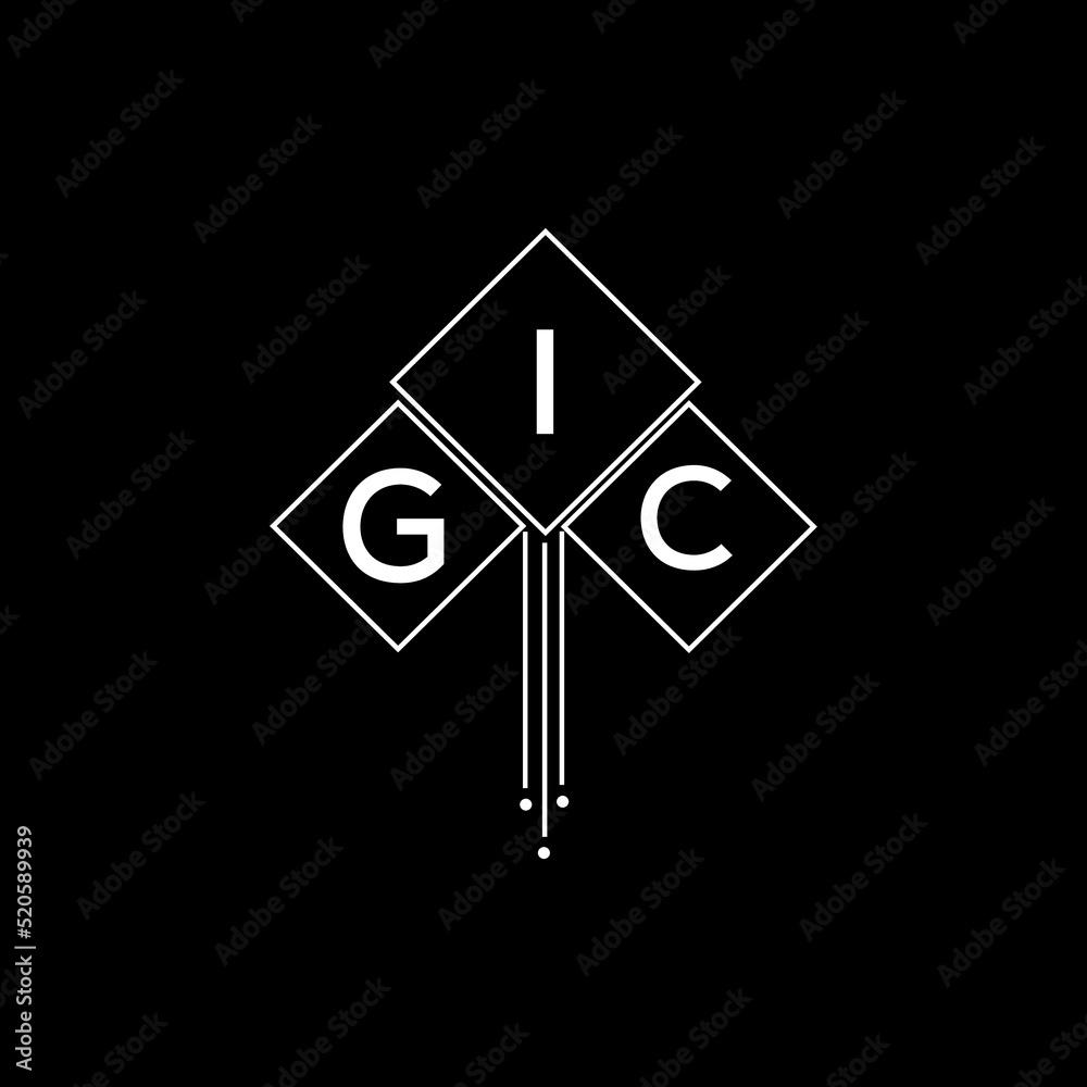 GIC letter logo design with white background in illustrator, GIC vector ...