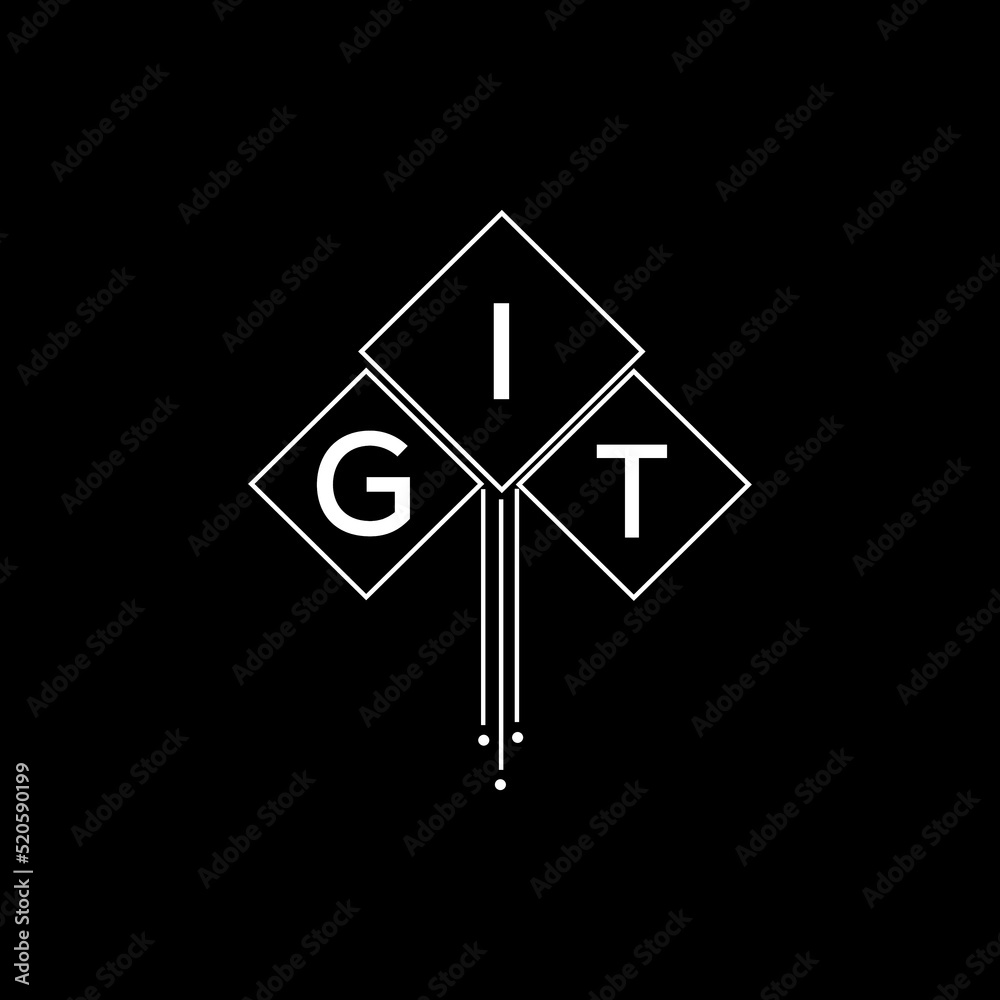 GIT letter logo design with white background in illustrator, GIT vector ...