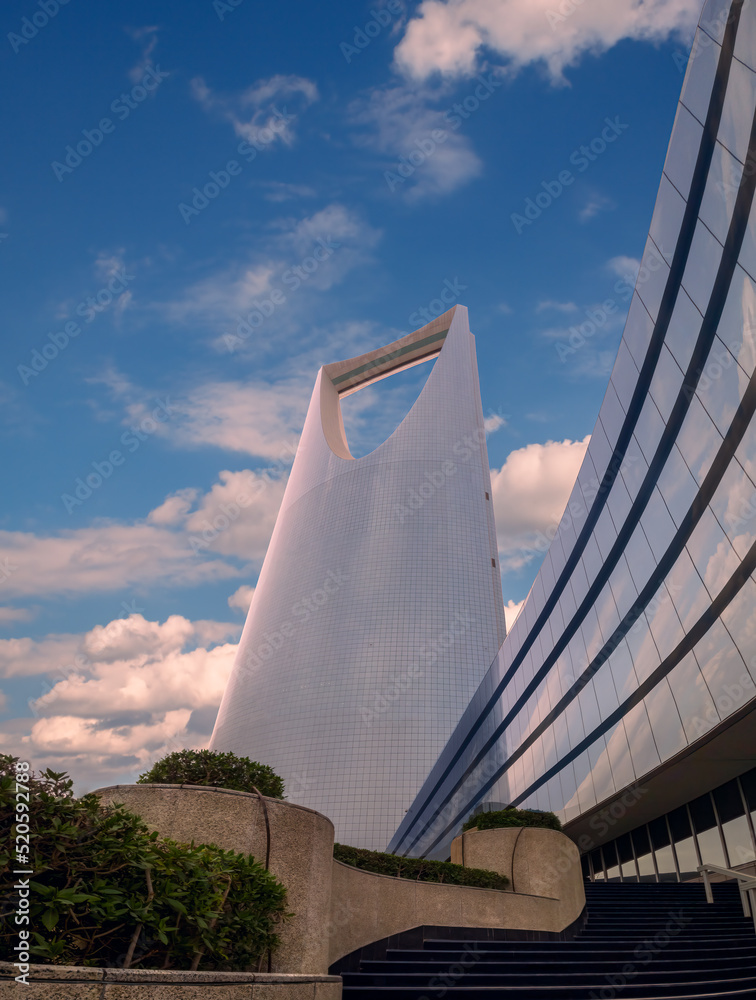 Landmarks of Riyadh, Saudi Arabia, Kingdom Tower on July 11, 2022 Stock ...