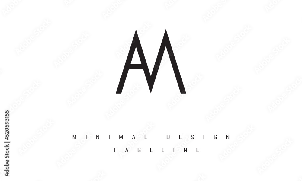 AM or MA Minimal Logo Design Vector Art Illustration Stock Vector ...