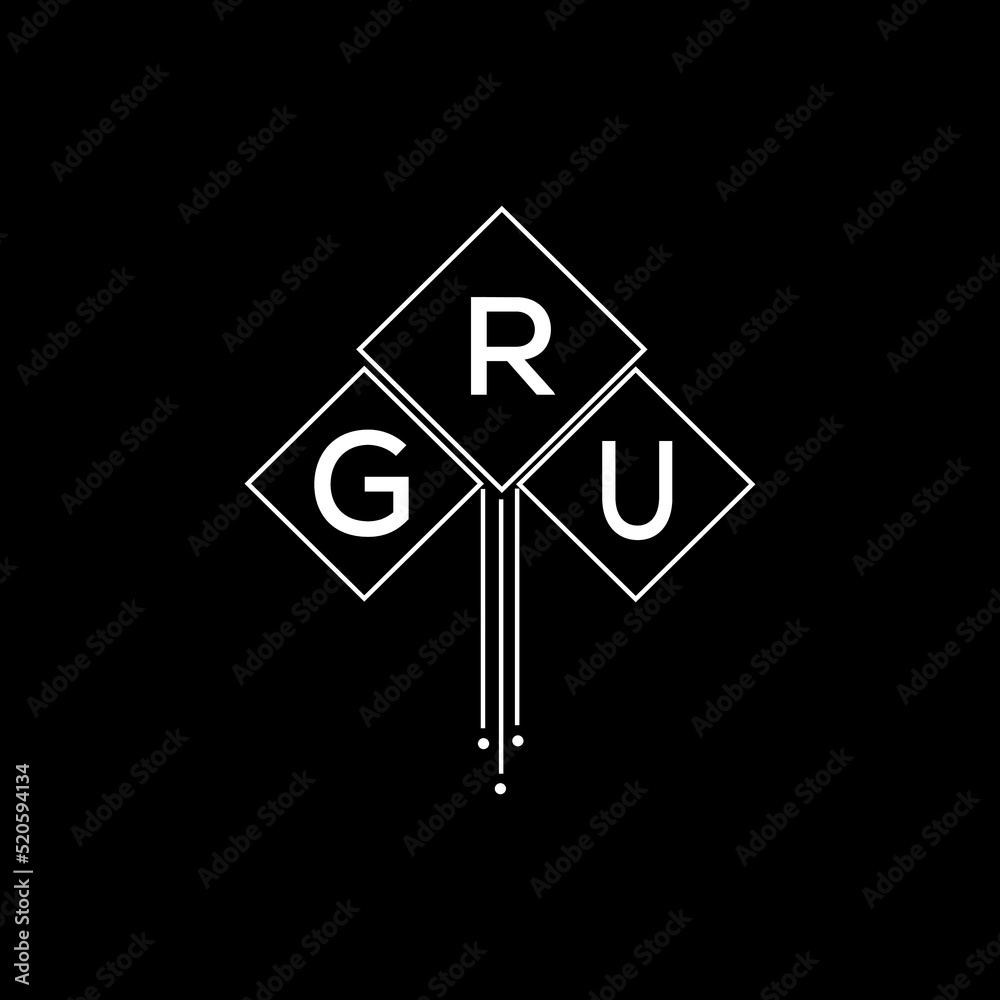 GRU letter logo design with white background in illustrator, GRU vector ...