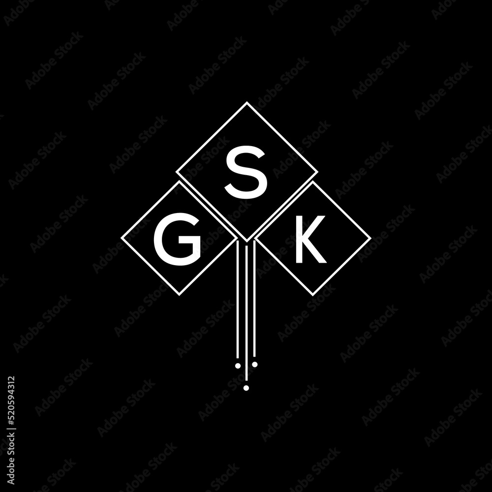 GSK letter logo design with white background in illustrator, GSK vector ...