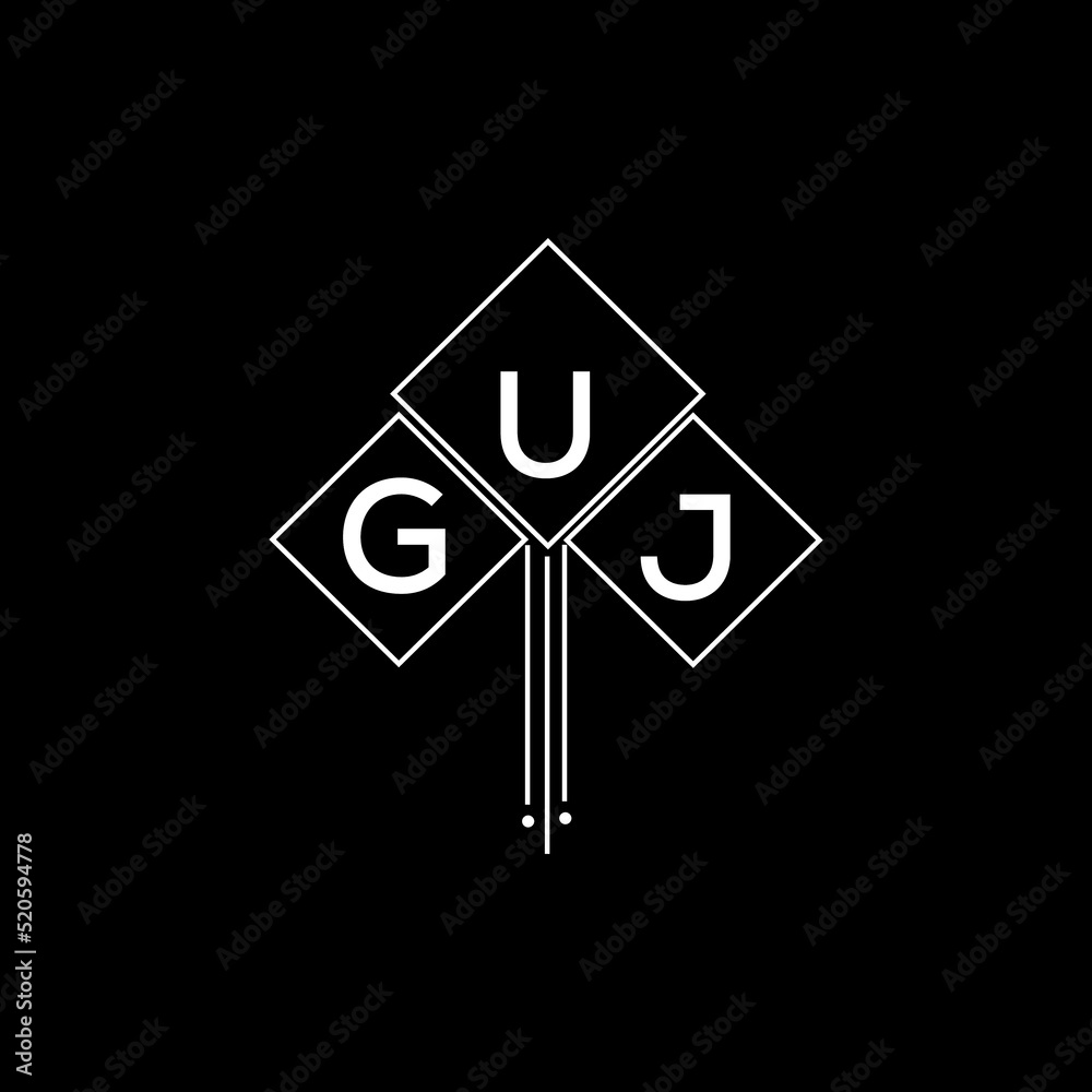 GUJ letter logo design with white background in illustrator, GUJ vector ...