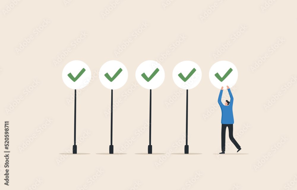 Project checklist concept, Check mark. Recognize the problem and fix it ...