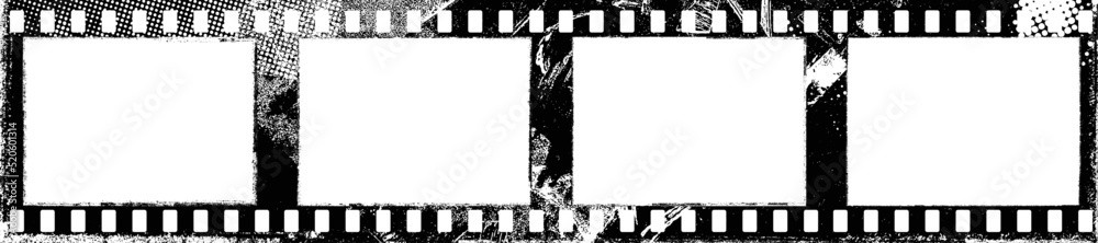 Grunge Filmstrip Border Frame . Film frame photo strip. Camera roll ...