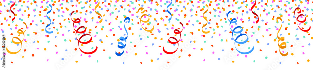 Colorful confetti border frame repeat pattern. Great for a birthday party or an event ...