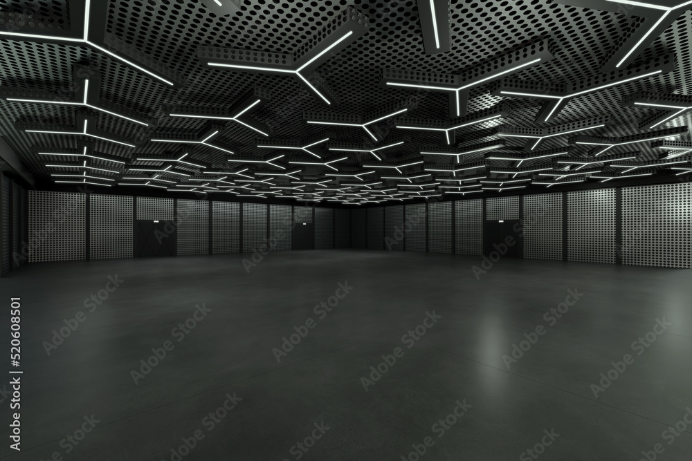 Empty hall exhibition centre.The backdrop for exhibition stands, booth ...