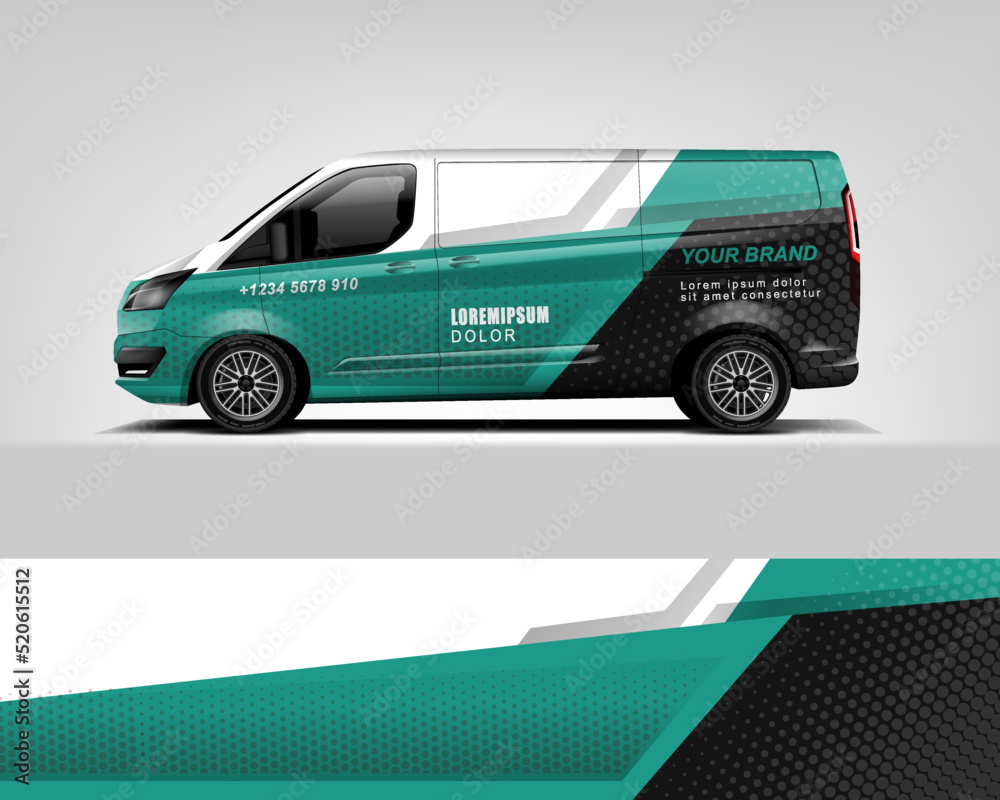 Cargo van wrap decal designs. Graphic abstract stripe designs for ...