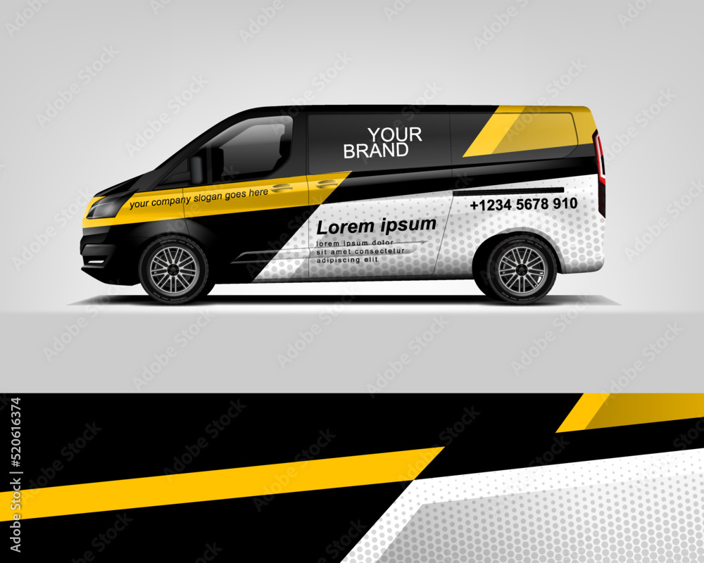 Cargo van wrap decal designs. Graphic abstract stripe designs for ...
