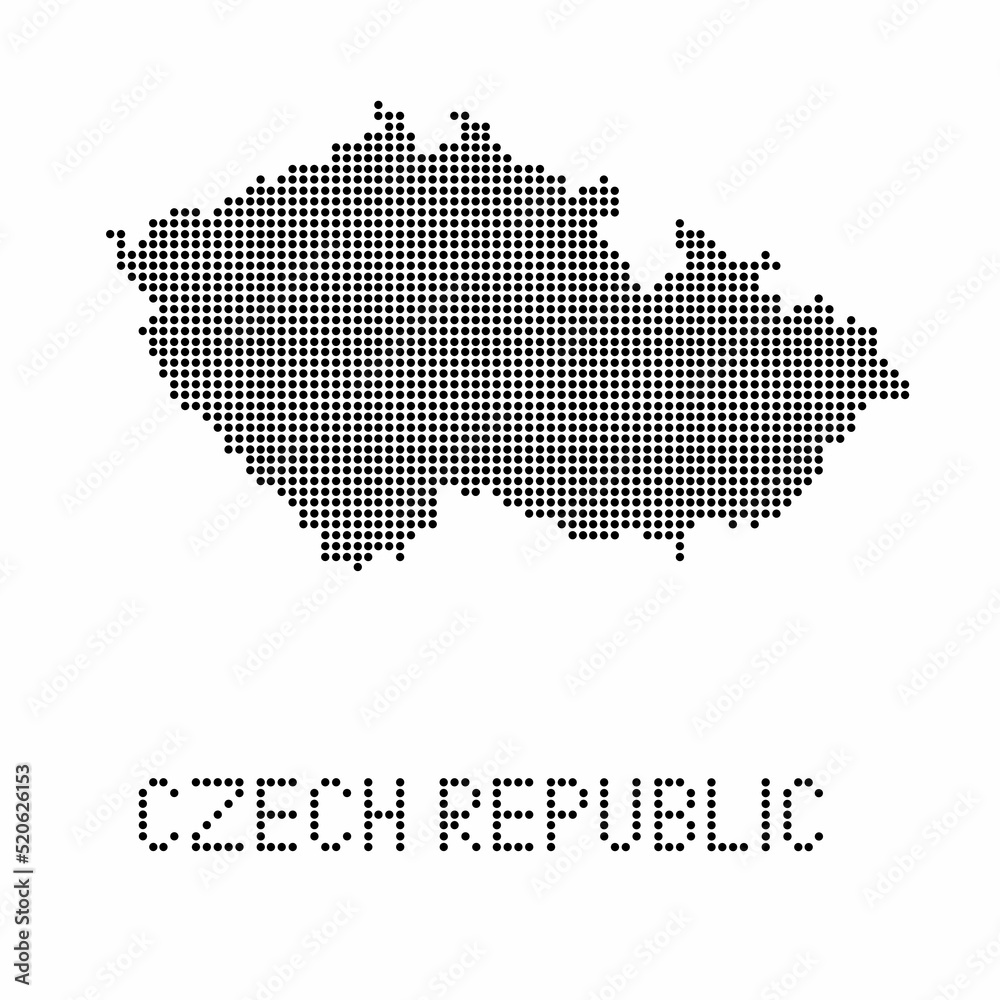 Czech Republic map with grunge texture in dot style. Abstract vector ...