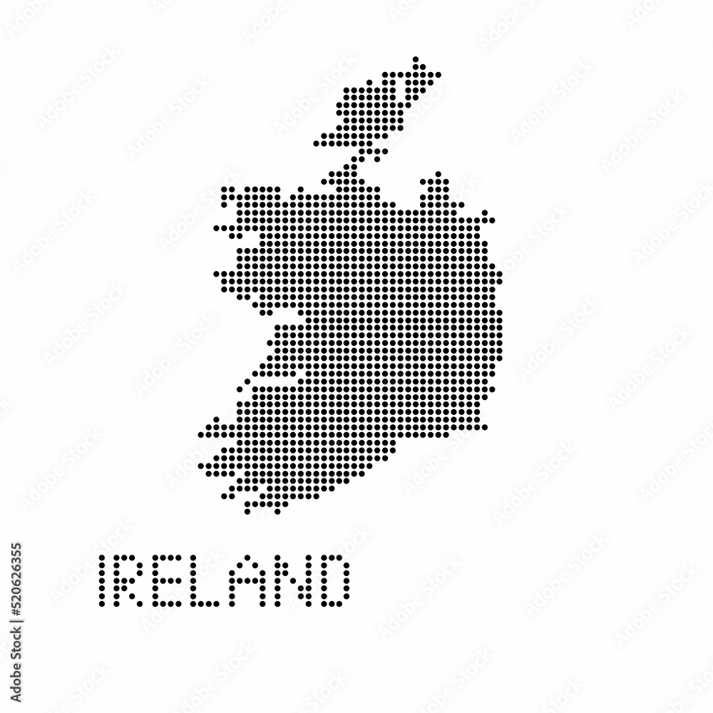 Ireland map with grunge texture in dot style. Abstract vector ...