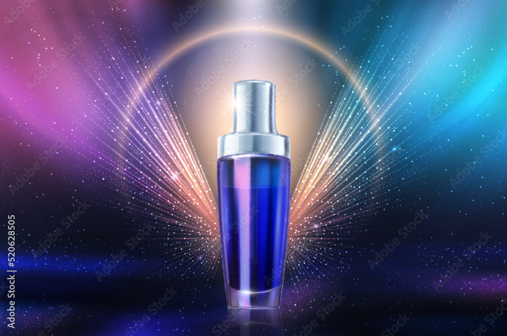 Luxury cosmetic bottle with spray perfume, beauty skincare product ...