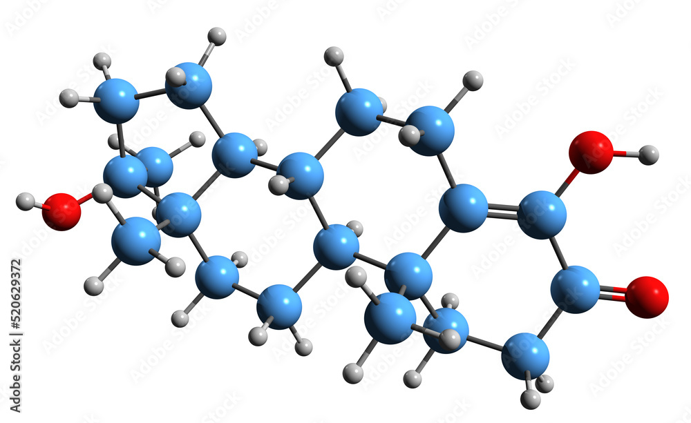 3D image of Oxymesterone skeletal formula - molecular chemical ...