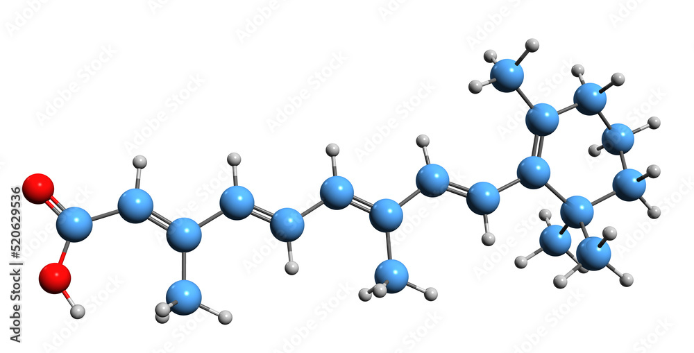 3D image of isotretinoin skeletal formula - molecular chemical ...