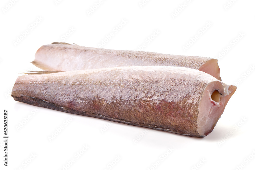Hake fish fillet, isolated on white background. Stock Photo | Adobe Stock