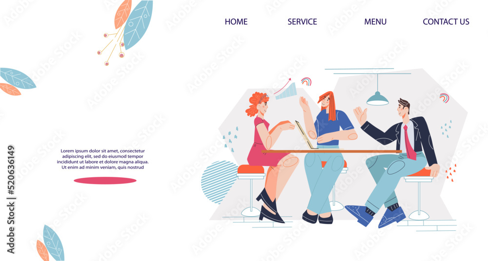 Business meeting and discussion of working issues flat cartoon vector ...